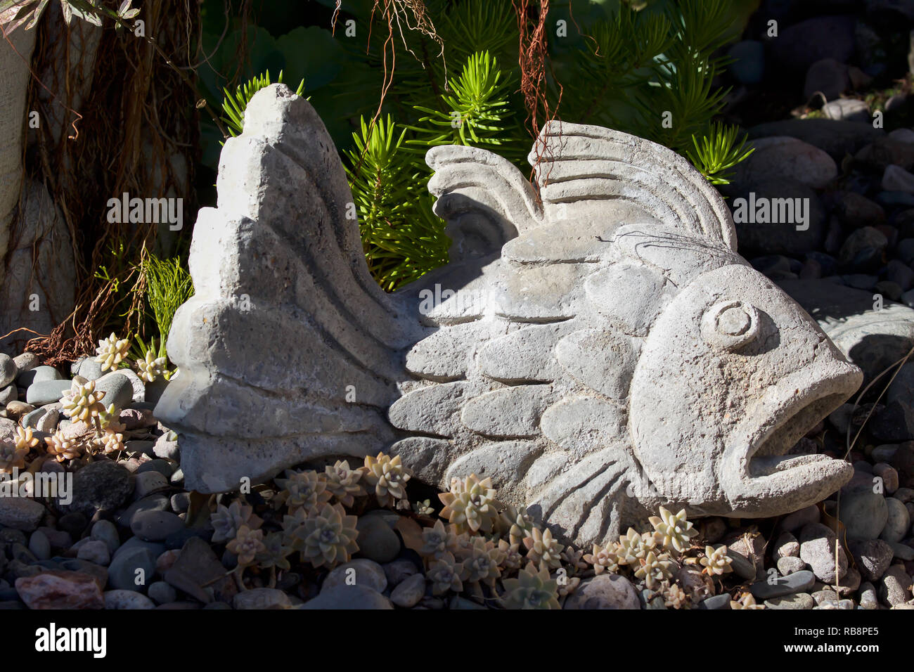 Large stone fish ornament in San Diego,which is a city on the Pacific ...