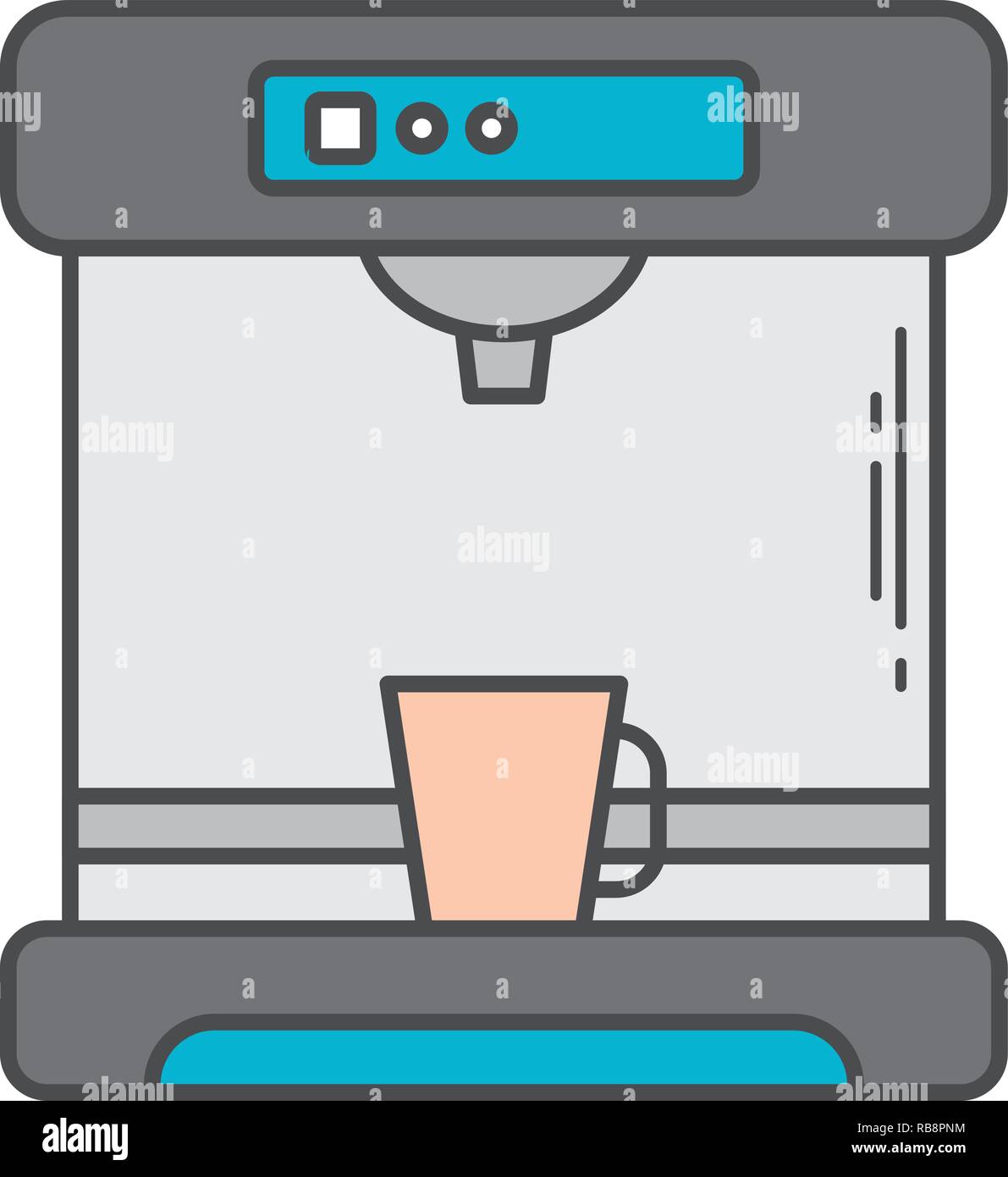 coffee machine espresso maker doodle vector art icon illustration Stock ...
