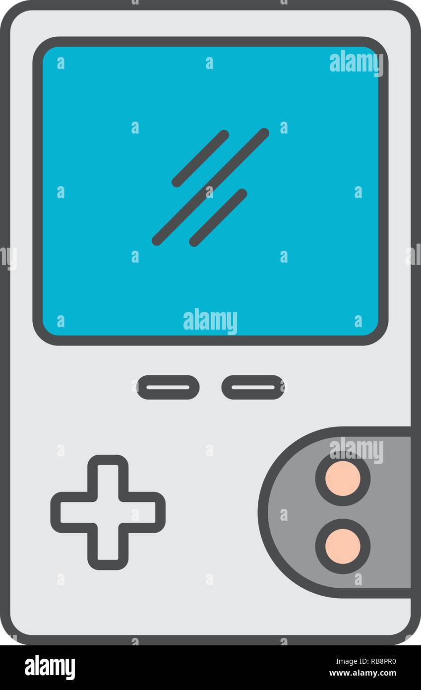 video game console portable doodle cartoon icon flat illustration Stock ...