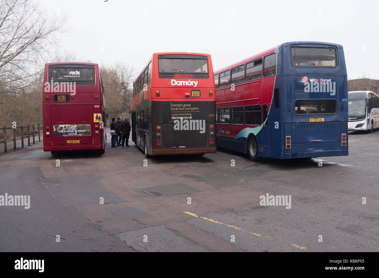 Three Wilts & Dorset Optare Spectra Buses Stock Photo - Alamy