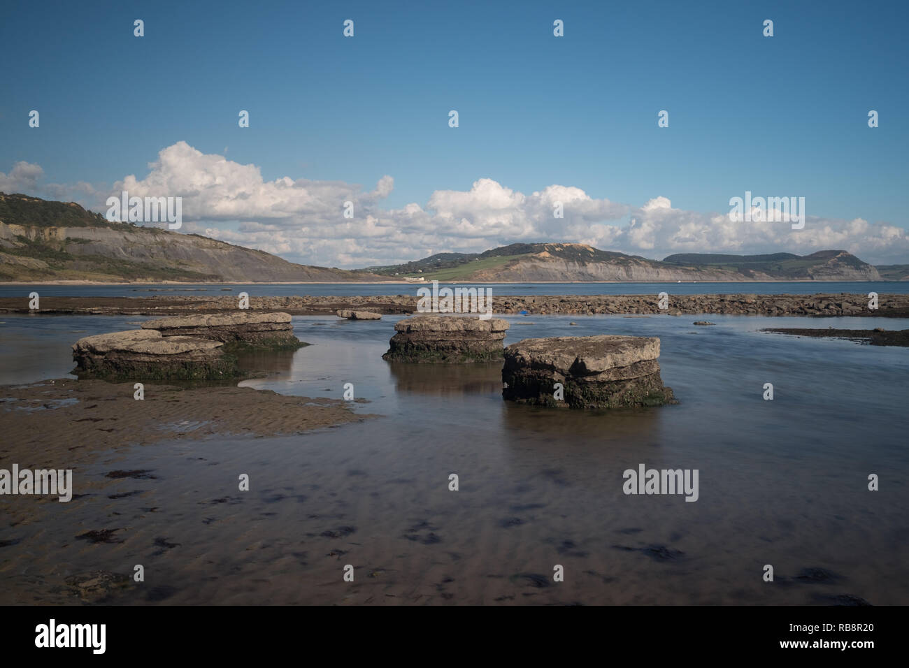Rocks and sea at Lyme Regis Dorset Stock Photo - Alamy