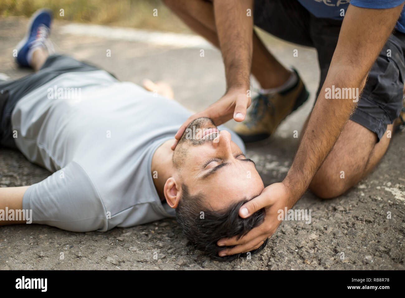 Recovery position first aid hi-res stock photography and images - Alamy