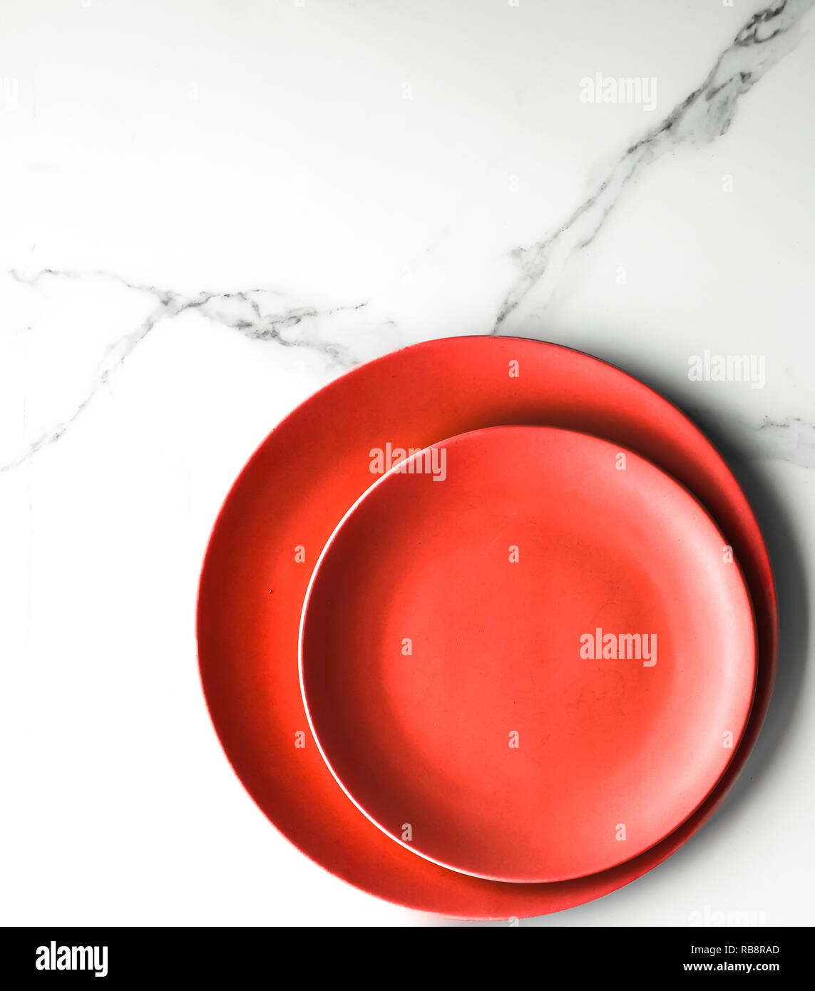 empty red plate on marble - recipe backgrounds, restaurant menu ...