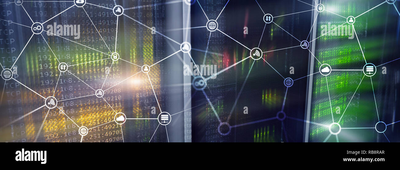 Telecommunication concept with abstract network structure and server ...