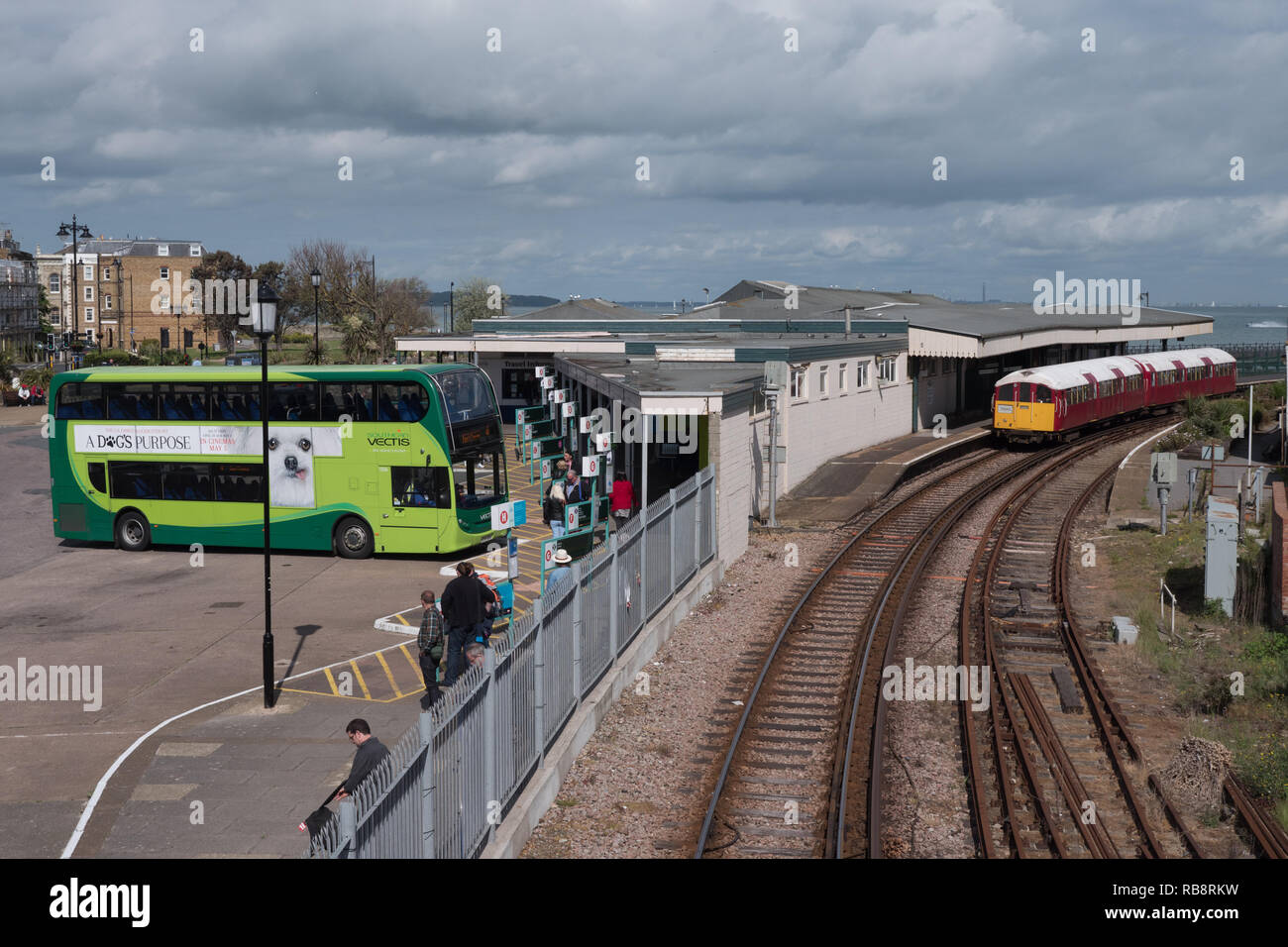 Bus and Train at Newport bus station Stock Photo - Alamy