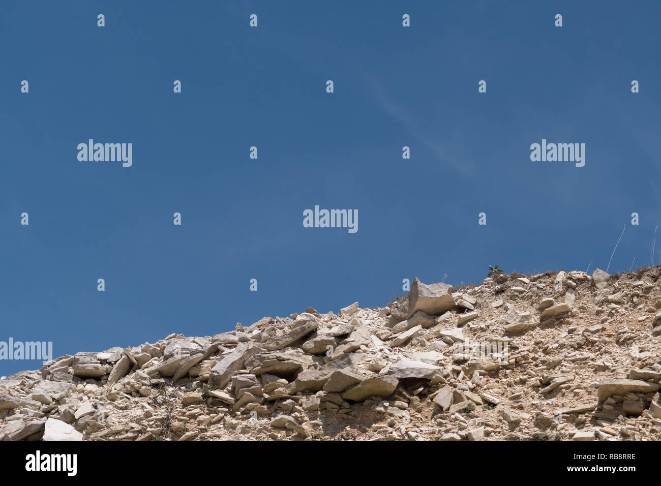 Rocks and sky Tout Quarry, Portland, Dorset Stock Photo - Alamy