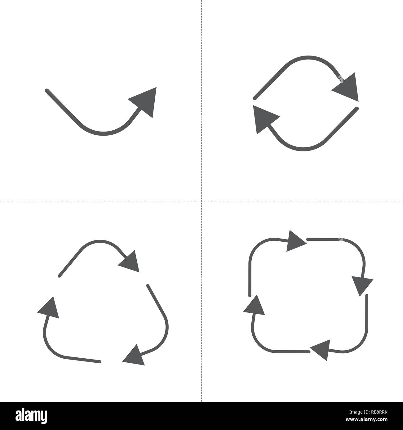 set of black circle square arrows, one two three and four arrows ...