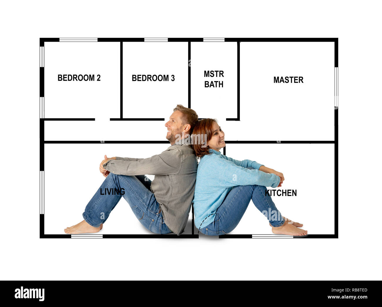 Young couple in love thinking about buying and planning their first ...