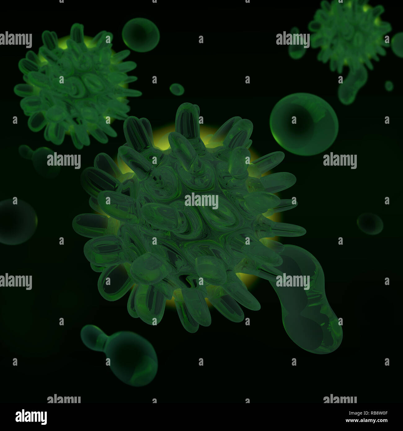 Bacteria under a microscope Stock Photo - Alamy