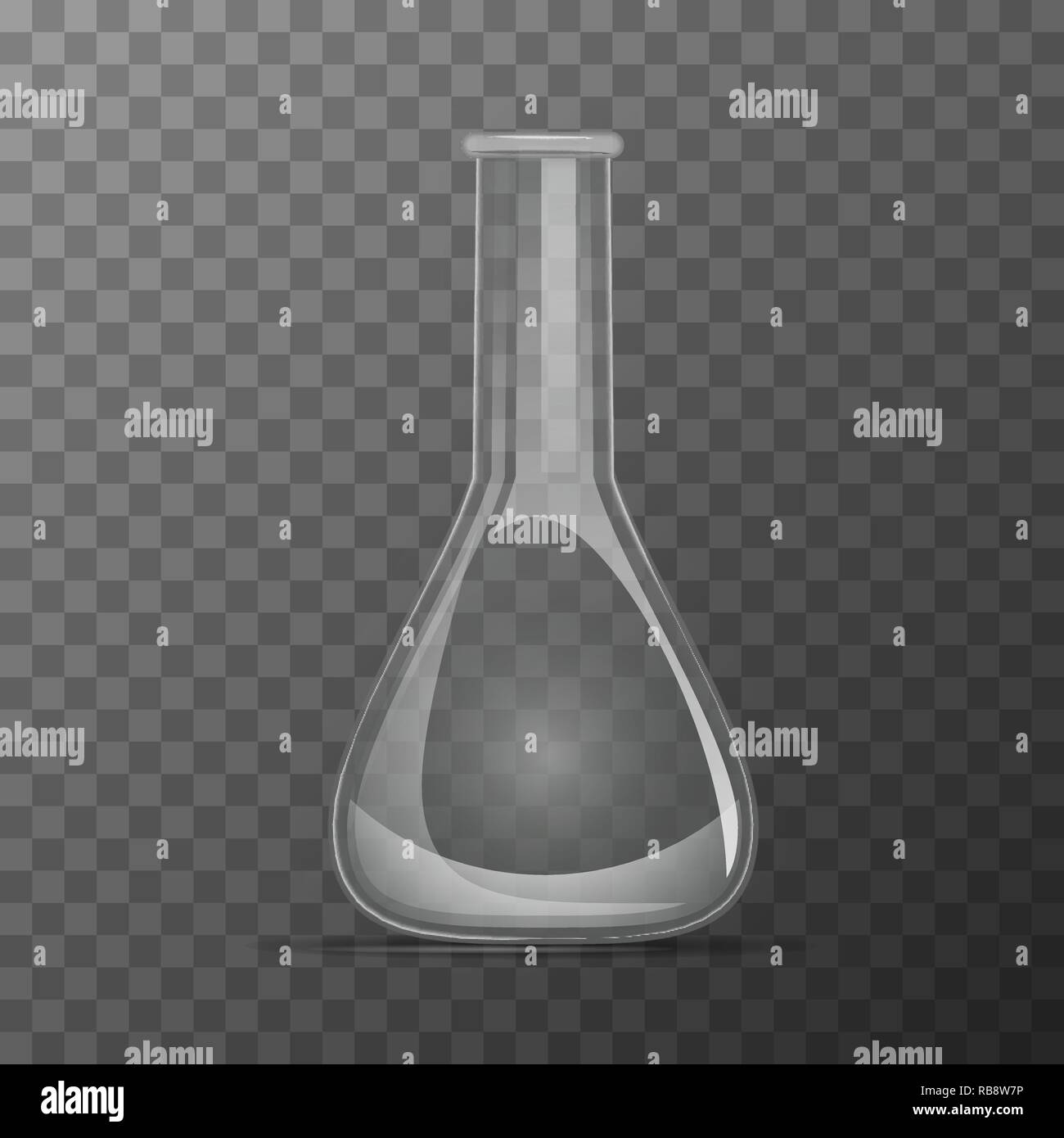 Simple transparent flask for chemicals experiments on transparent ...
