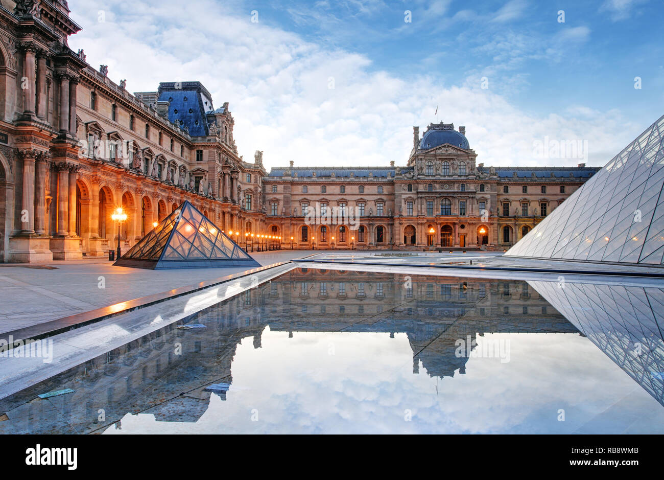 Paris, France - February 9, 2015: The Louvre Museum is one of the world ...