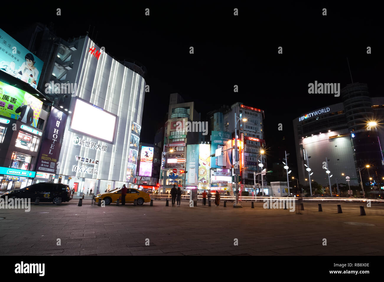 Taipei, Taiwan - November 23, 2018: Nightlife cityscape in Ximending ...