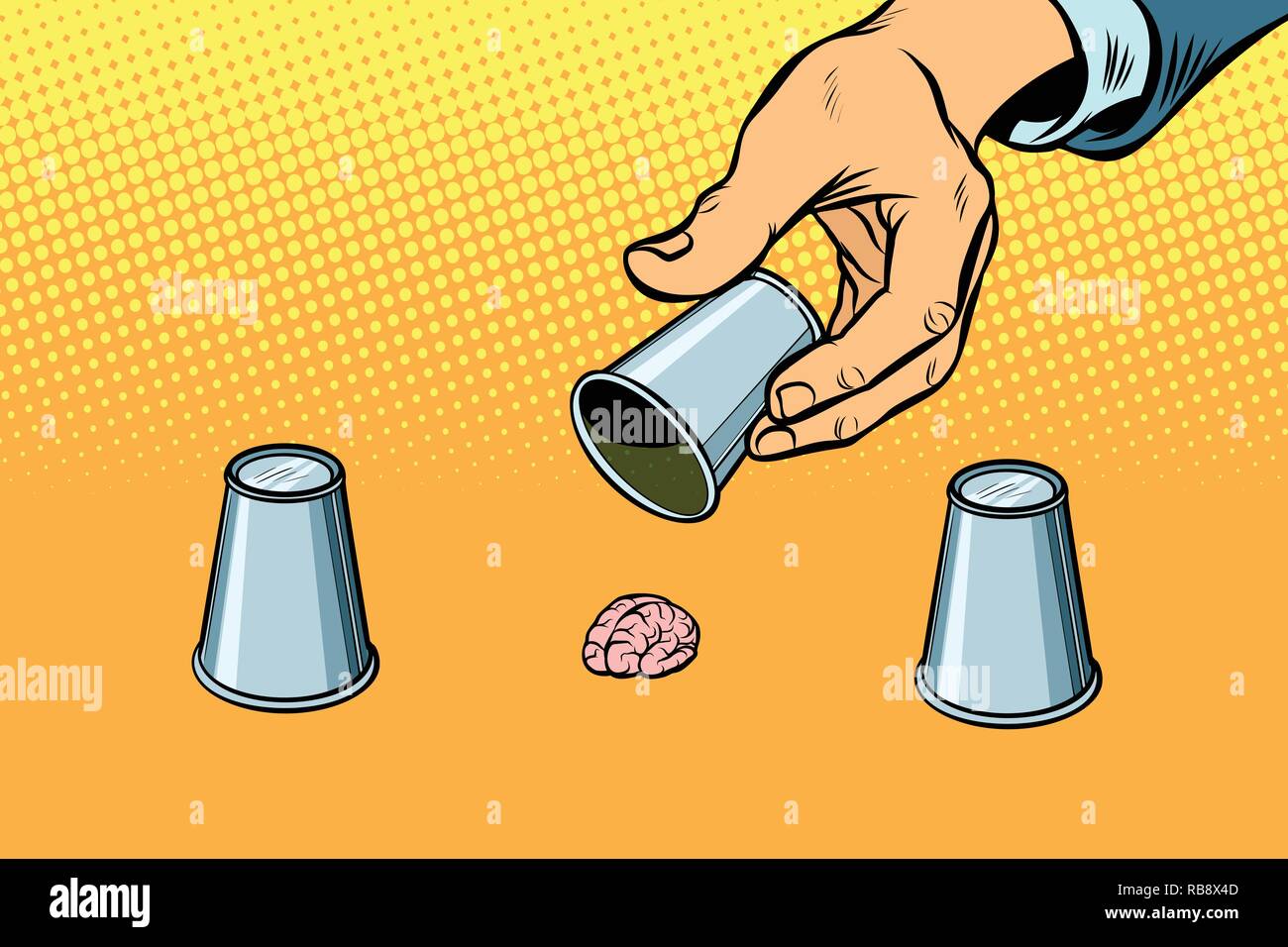 Mind game. Brain and intelligence. Scammers and deception. Comic ...