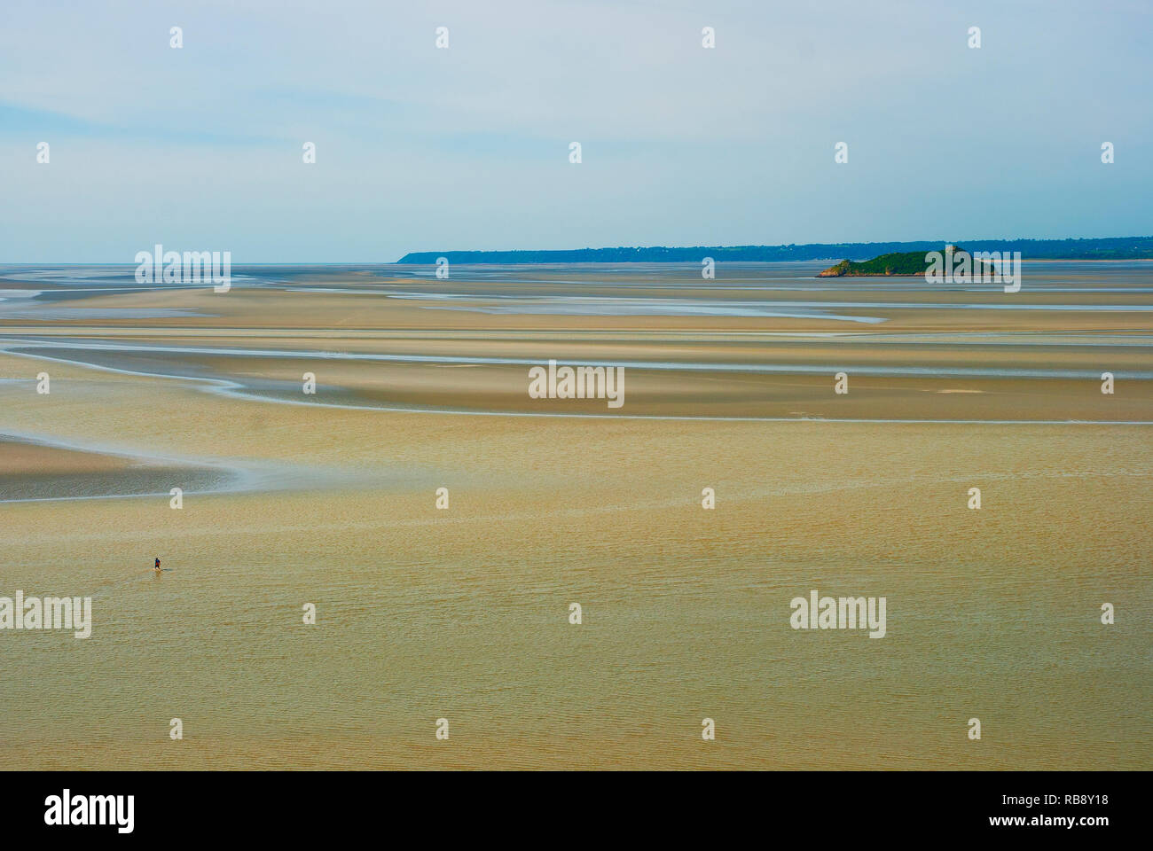 The bay in front of Mont Saint Michel in Normandy,France Stock Photo ...