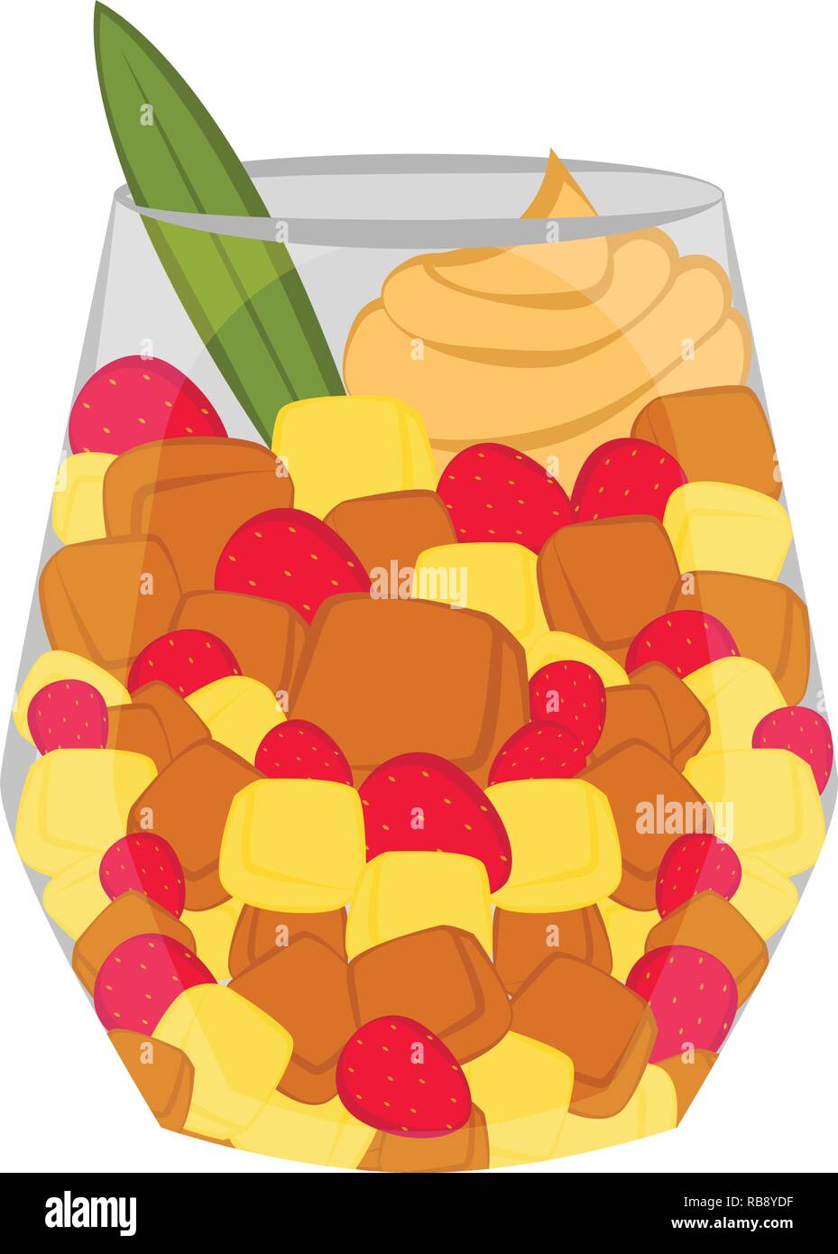 Fruit cocktail in a glass. Vector illustration design Stock Vector ...