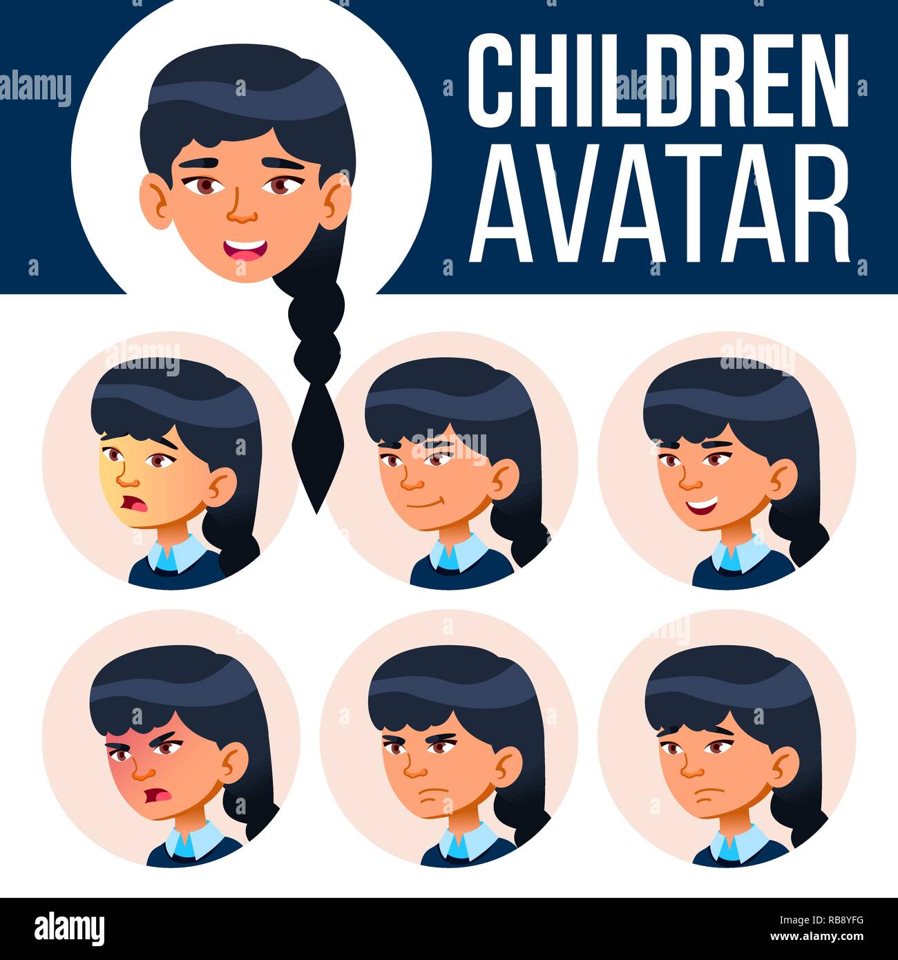Cartoon Asian Girl Face