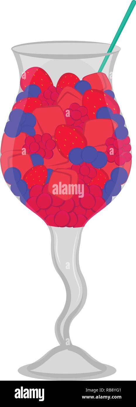 Isolated glass of blueberries cocktail. Vector illustration design ...