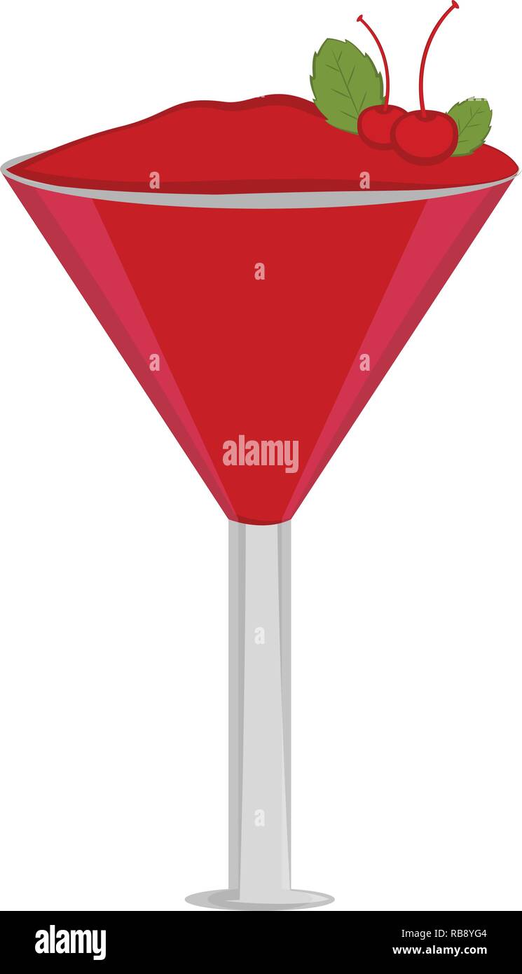 Cherry cocktail in a martini glass. Vector illustration design Stock ...