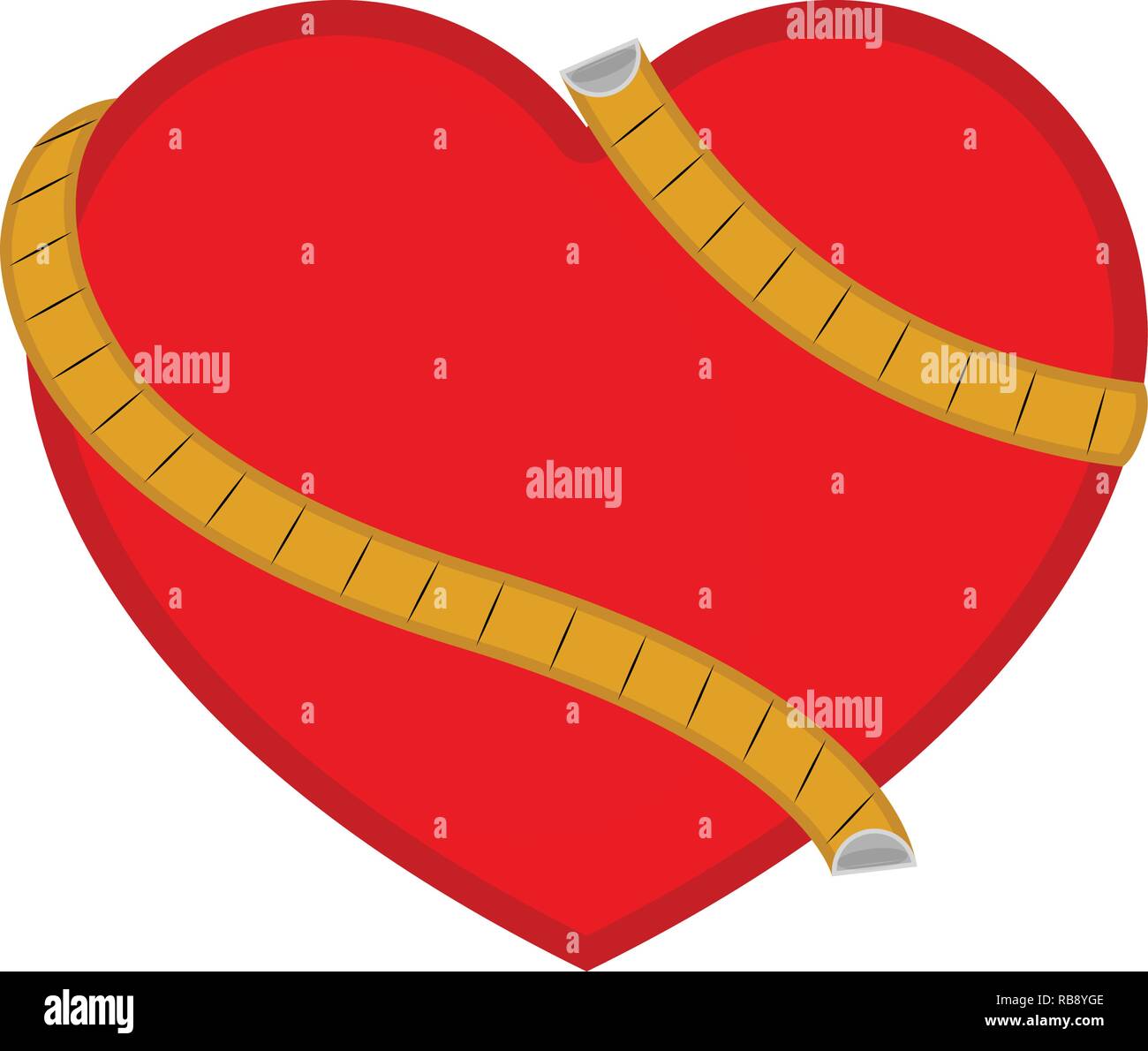 Heart with a measuring tape. Vector illustration design Stock Vector ...