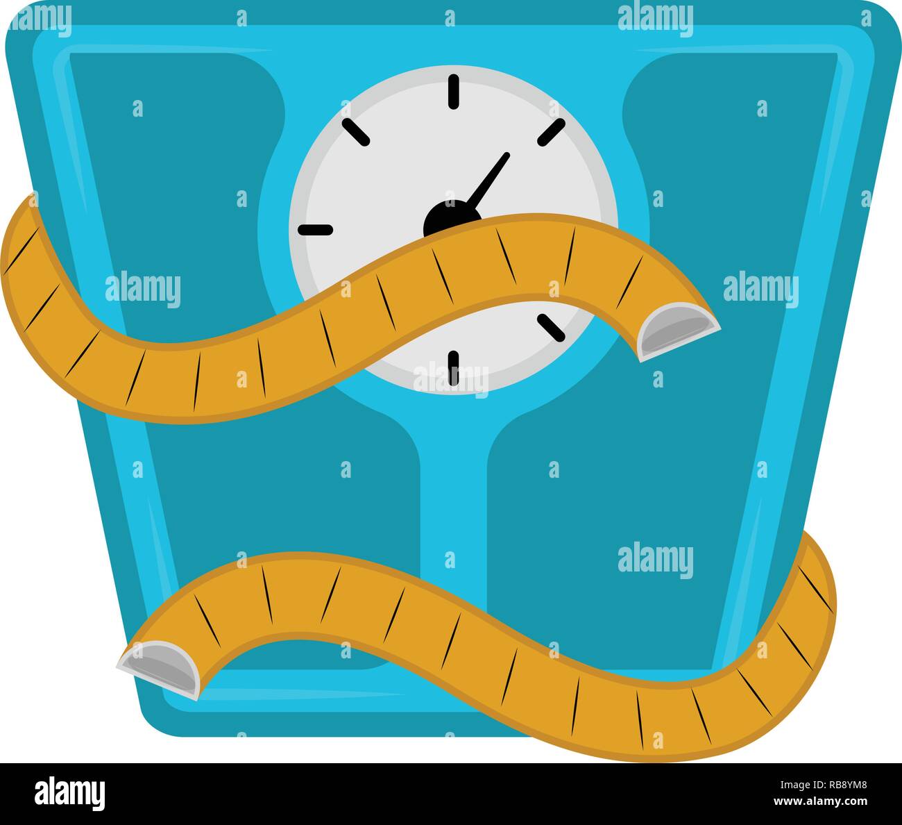 Isolated weightmeter icon with a measuring tape. Vector illustration ...