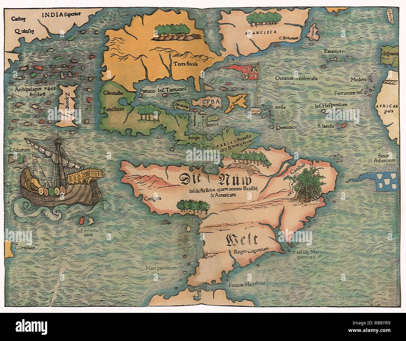 Early new world map hi-res stock photography and images - Alamy