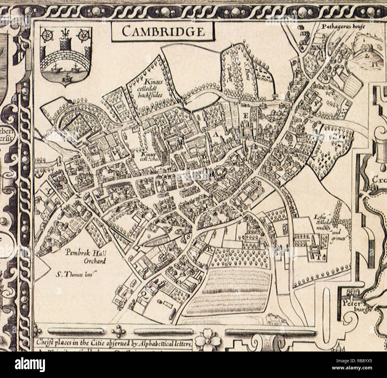 British Town Map 1611 Stock Photo - Alamy