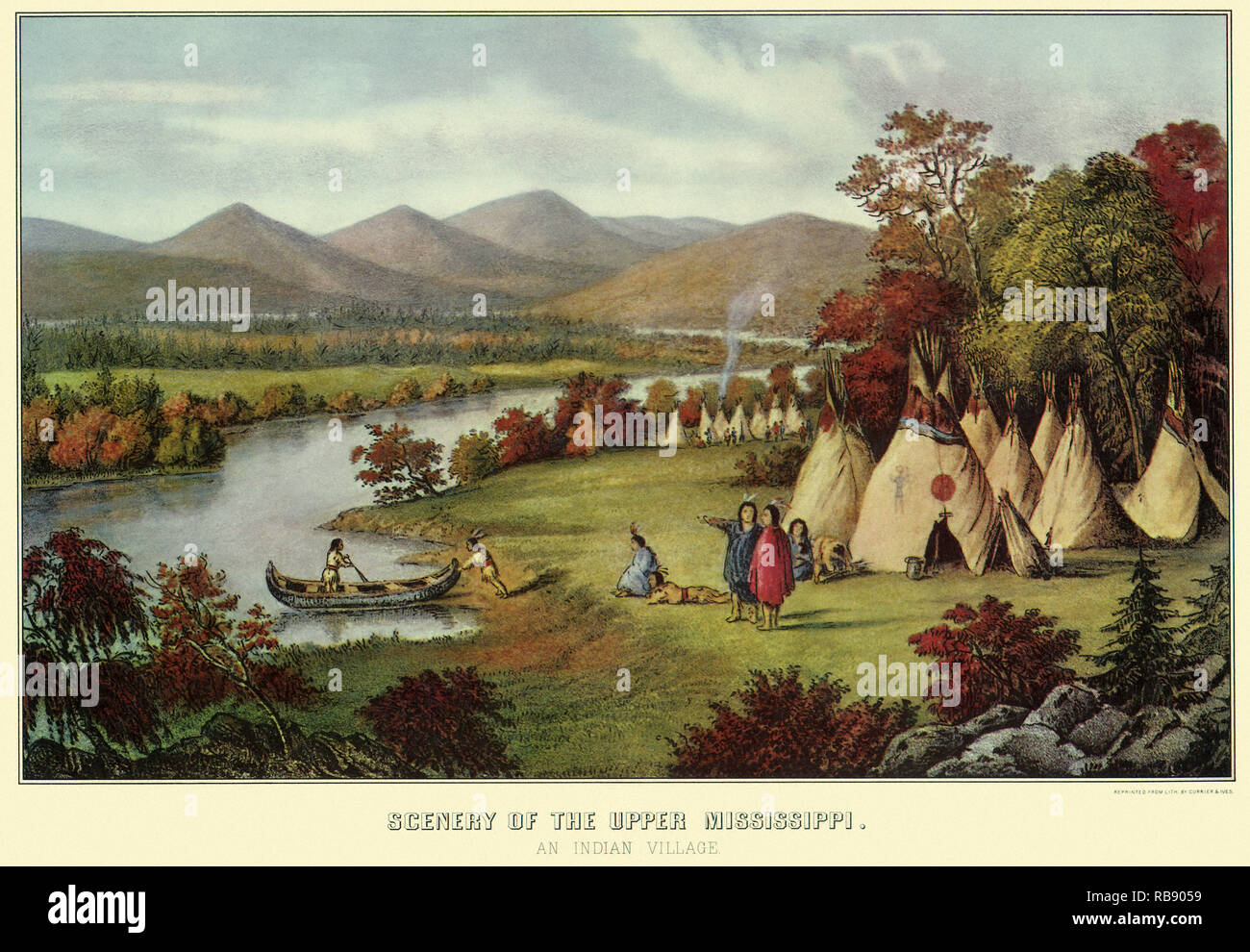 Native American Village Scene