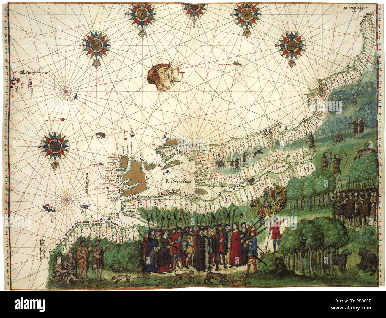 Map of North America 1547 Stock Photo - Alamy