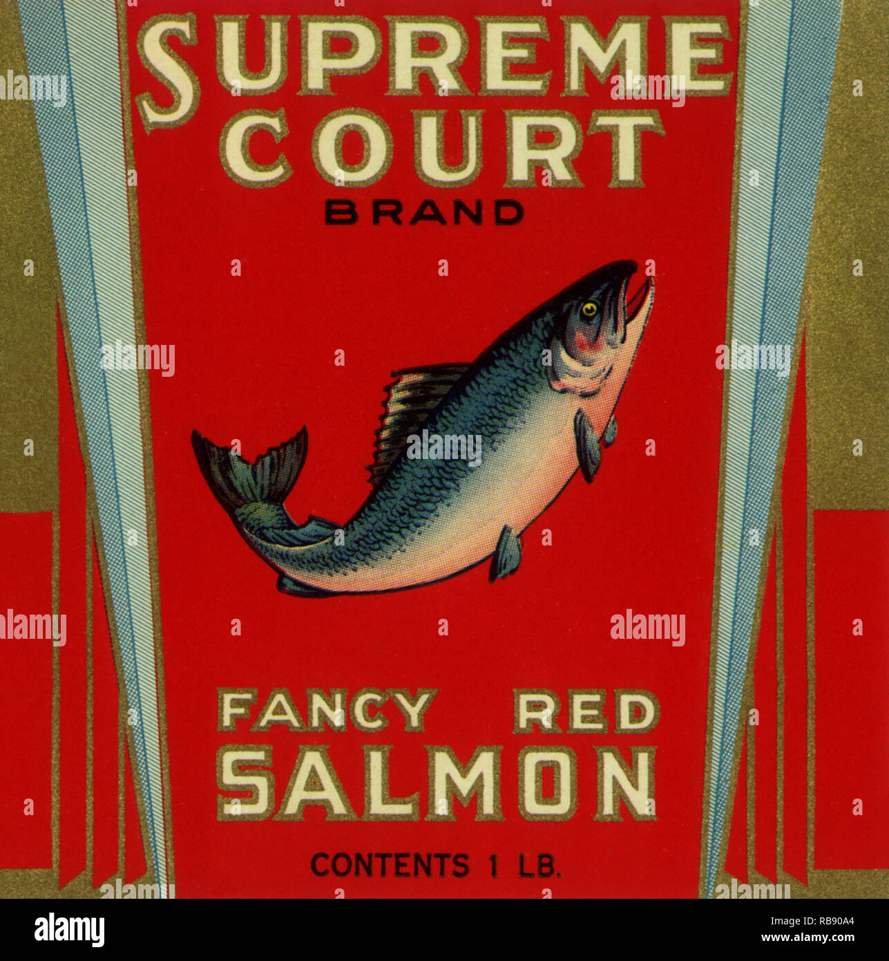 Red Salmon Label Stock Photo - Alamy