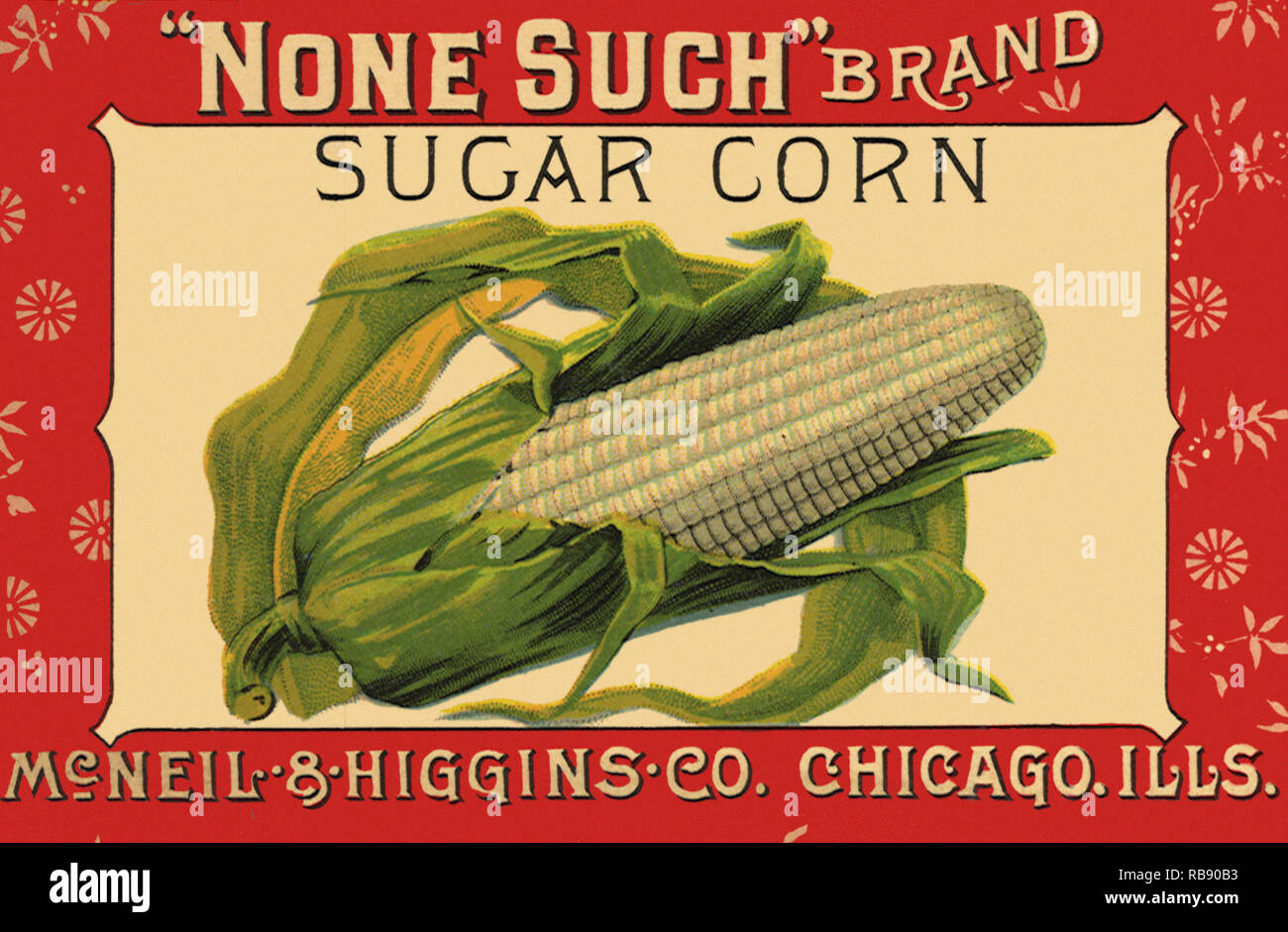 Sugar Corn Label Stock Photo - Alamy