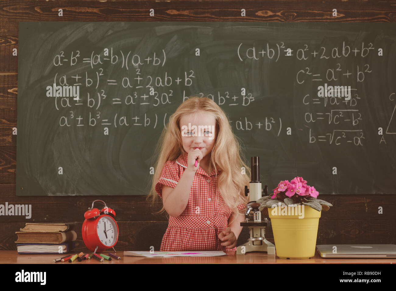 Kid solving math problem hi-res stock photography and images - Alamy