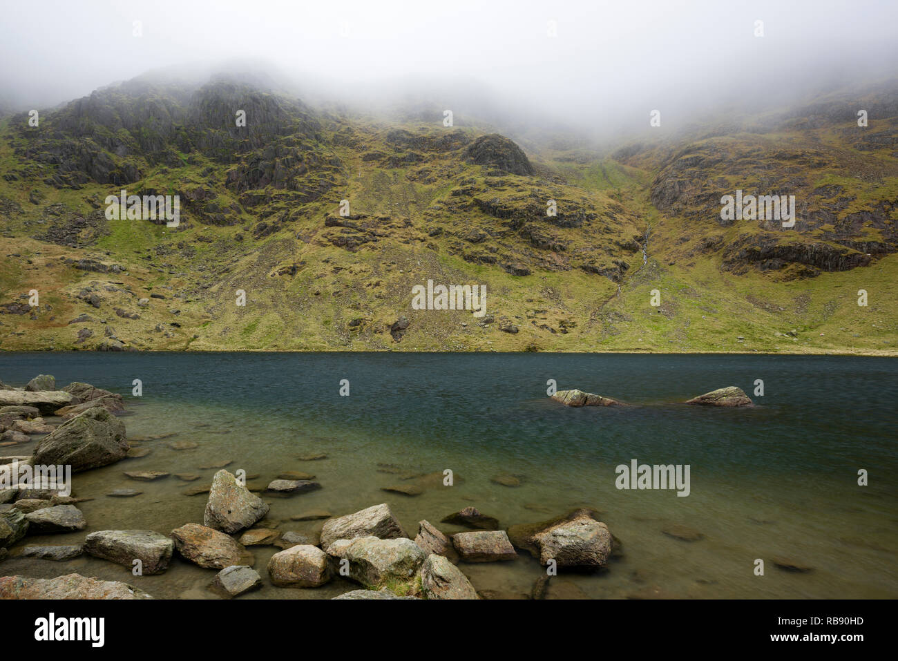 Low Water on the East flank of The Old Man of Coniston in the Lake ...