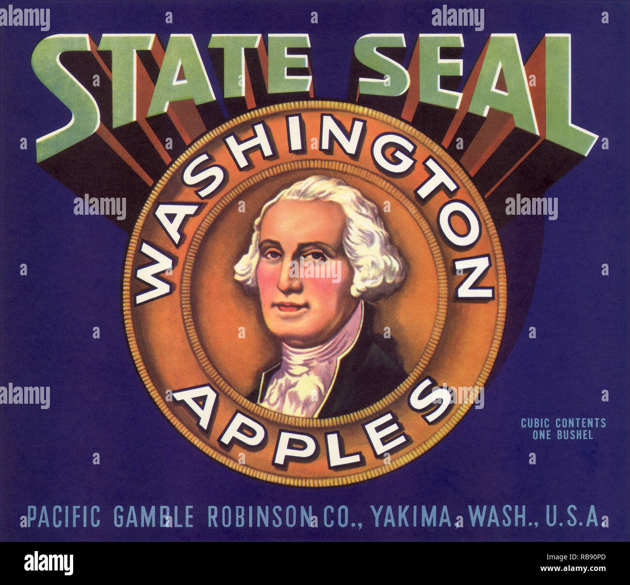 Vintage fruit label washington hi-res stock photography and images - Alamy
