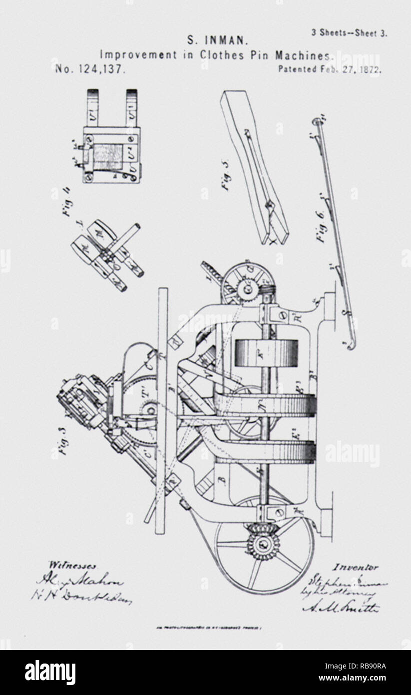 Clothes Pin Machine Stock Photo - Alamy