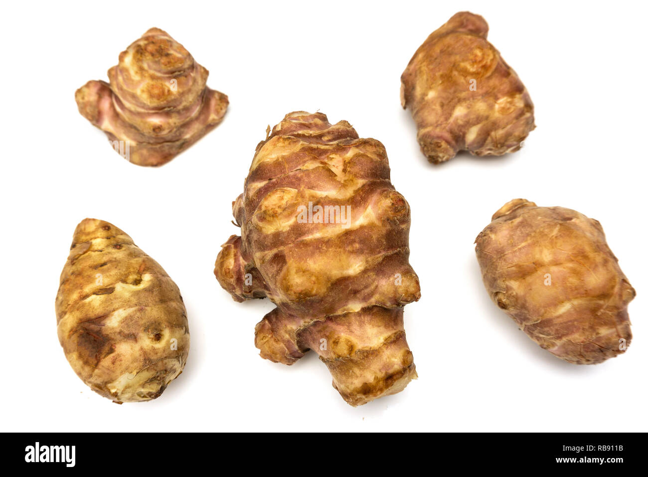Jerusalem artichoke isolated on white Background. Topinambur Roots ...