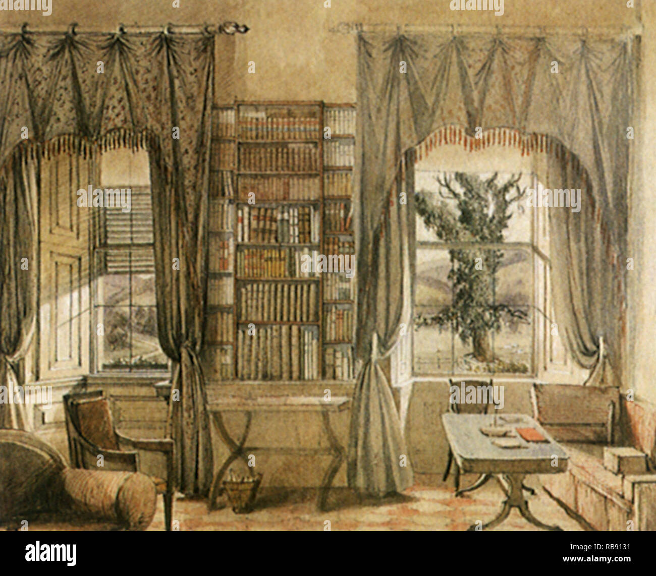 Country House Library Stock Photo - Alamy