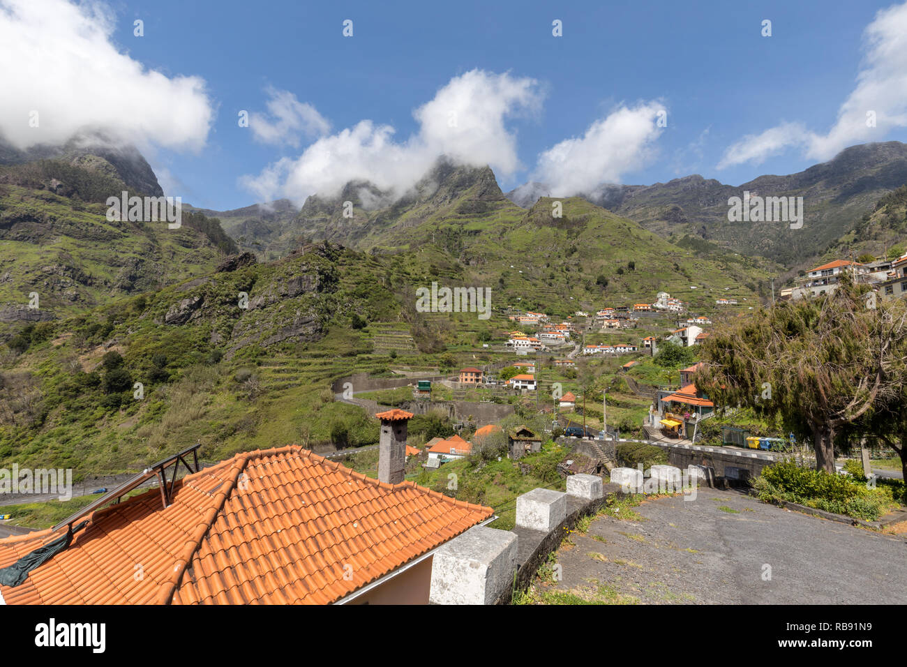 View the pass Boca da Encumeada on Madeira Island. Portugal Stock Photo ...