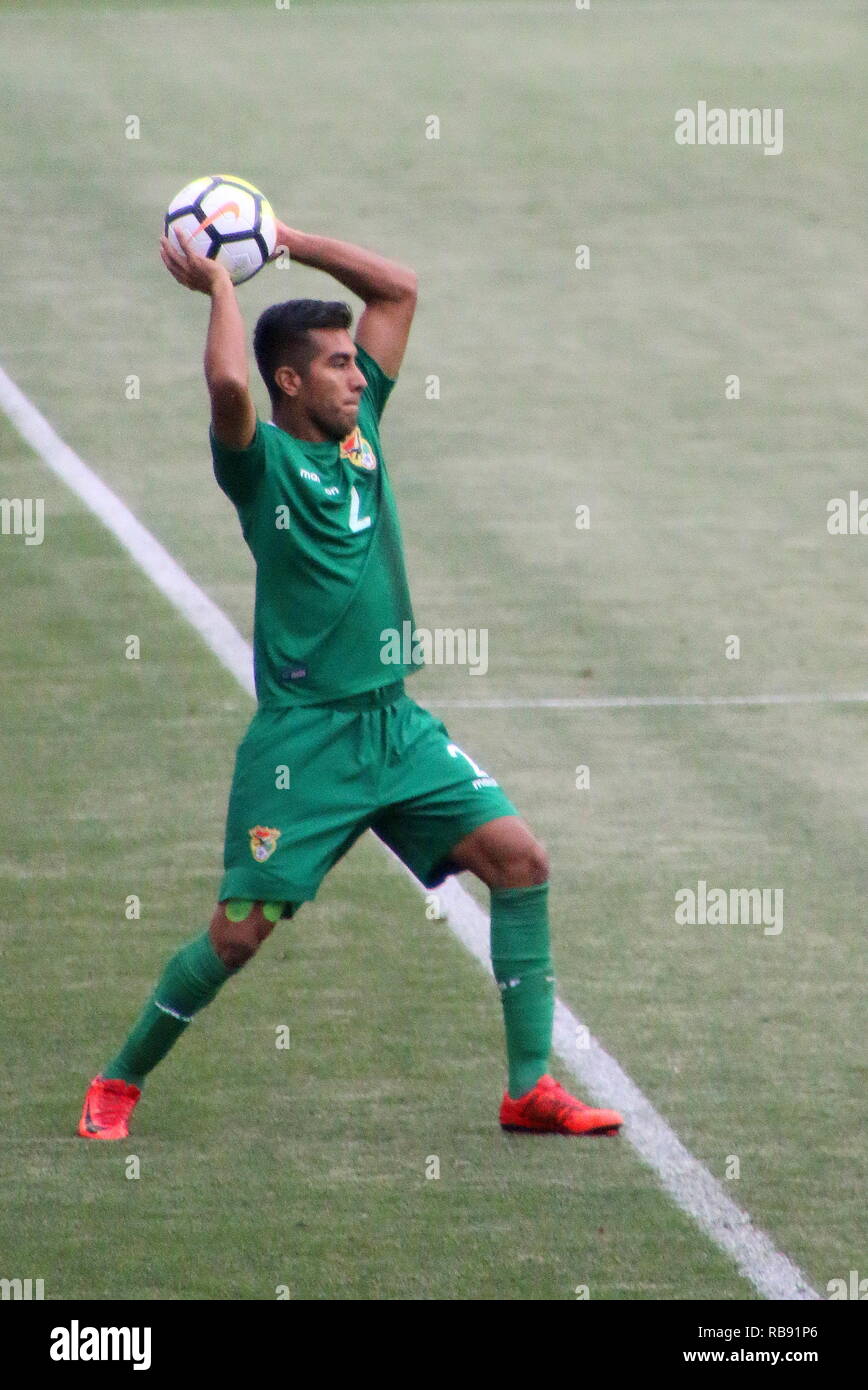 The player make the throw-in from the sideline Stock Photo - Alamy