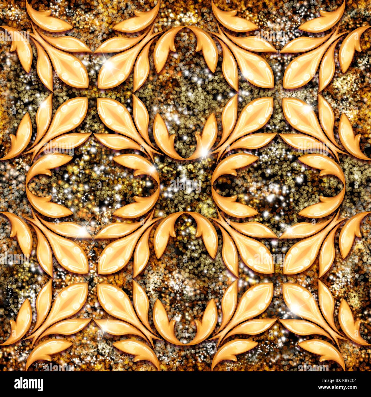 Golden luxury seamless pattern Stock Photo - Alamy