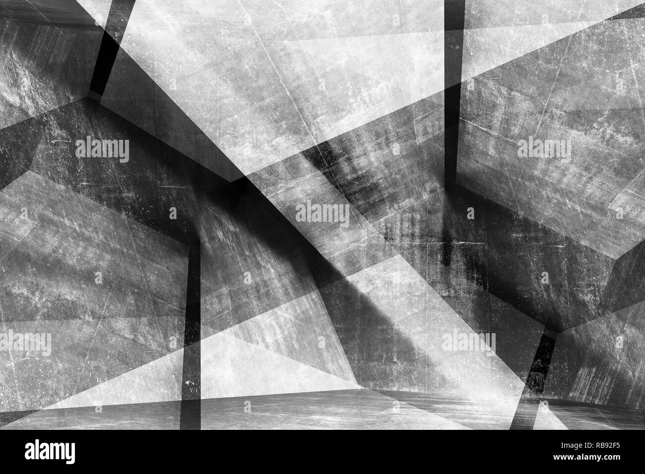 Abstract modern background with double exposure effect on gray concrete ...