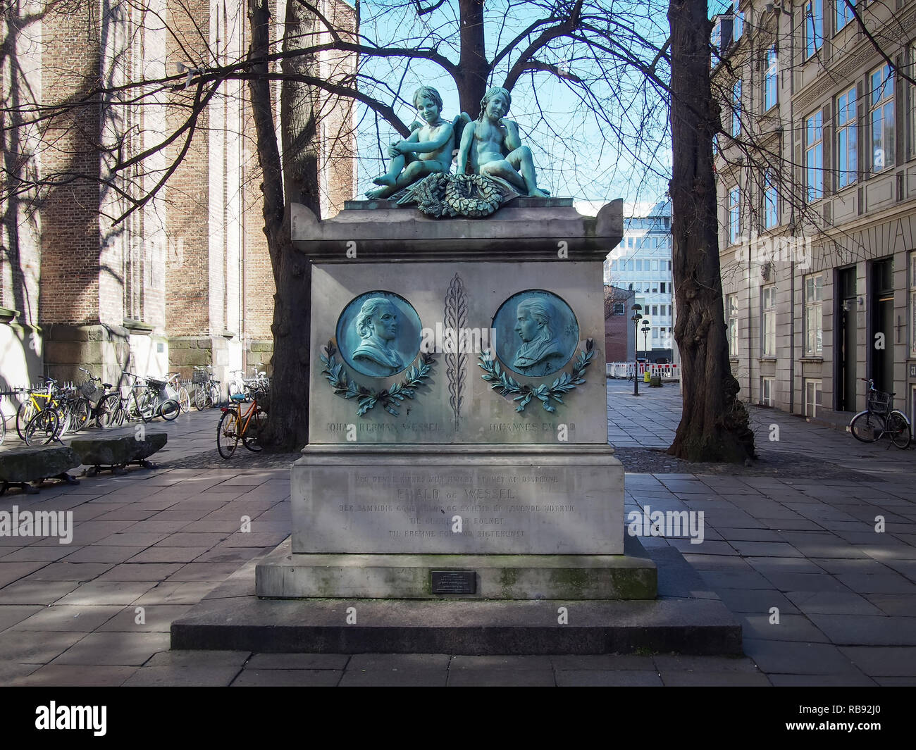 Johannes Ewald and Johan Hermann Wessel Memorial by Otto Evens seen ...