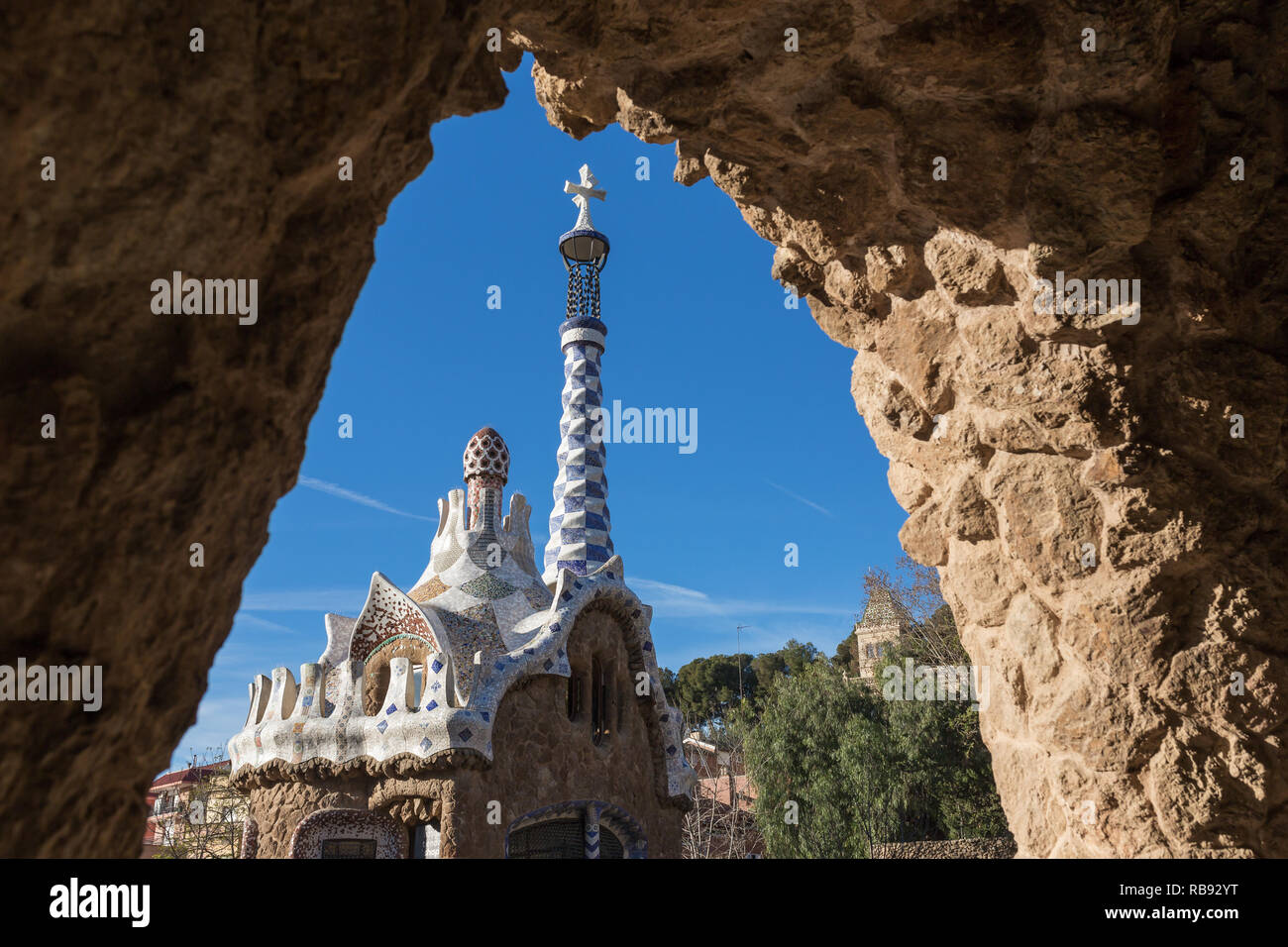 Park guell casa del guarda hi-res stock photography and images - Alamy