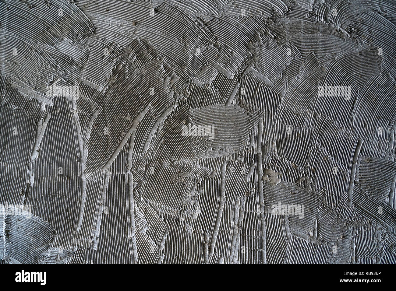 concrete wall comb surface prepared for tiling Stock Photo - Alamy
