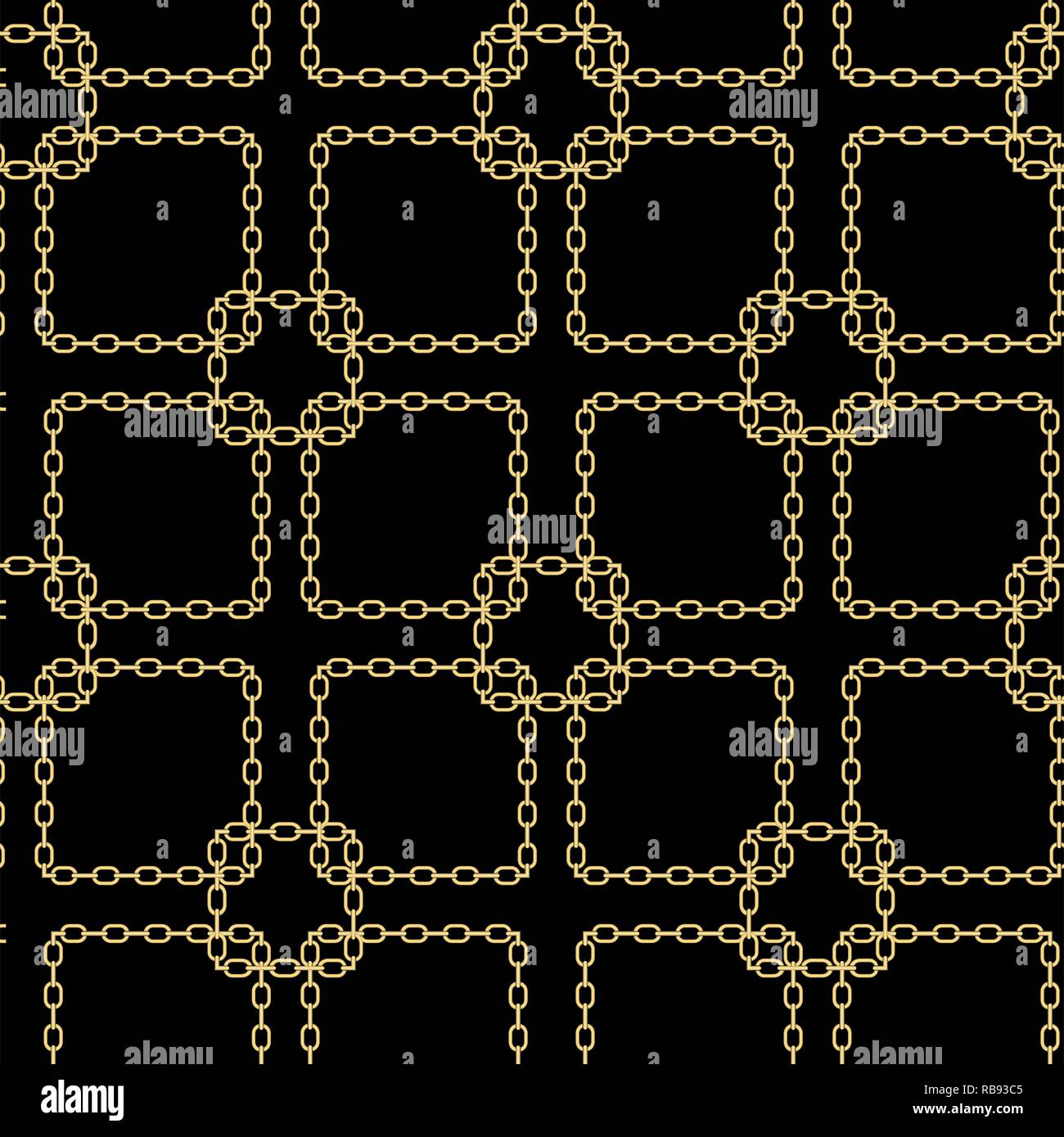 Gold chain square on black seamless vector background. eps 10 Stock ...