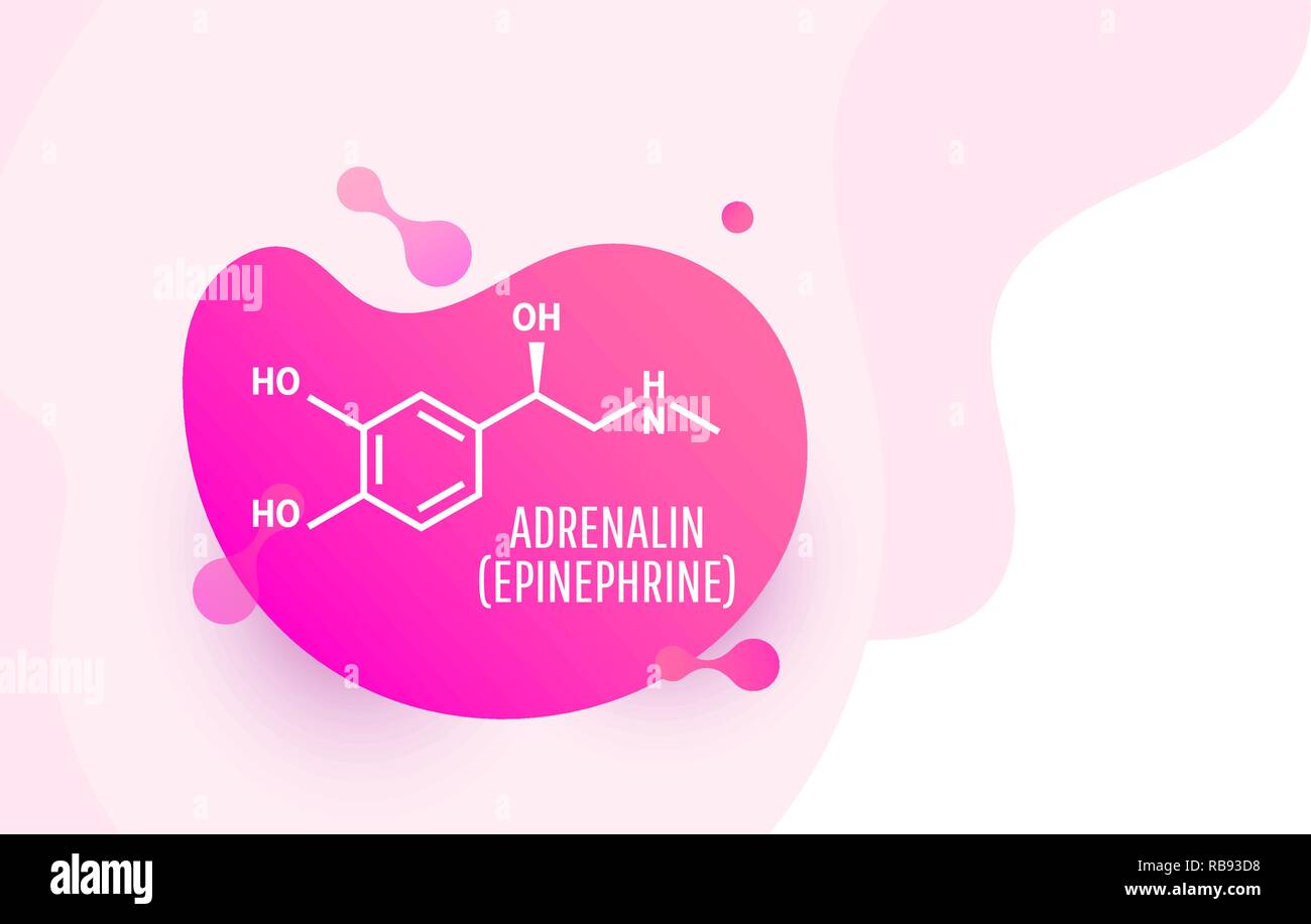Adrenaline (adrenalin, epinephrine) molecule isolated on wave liquid ...