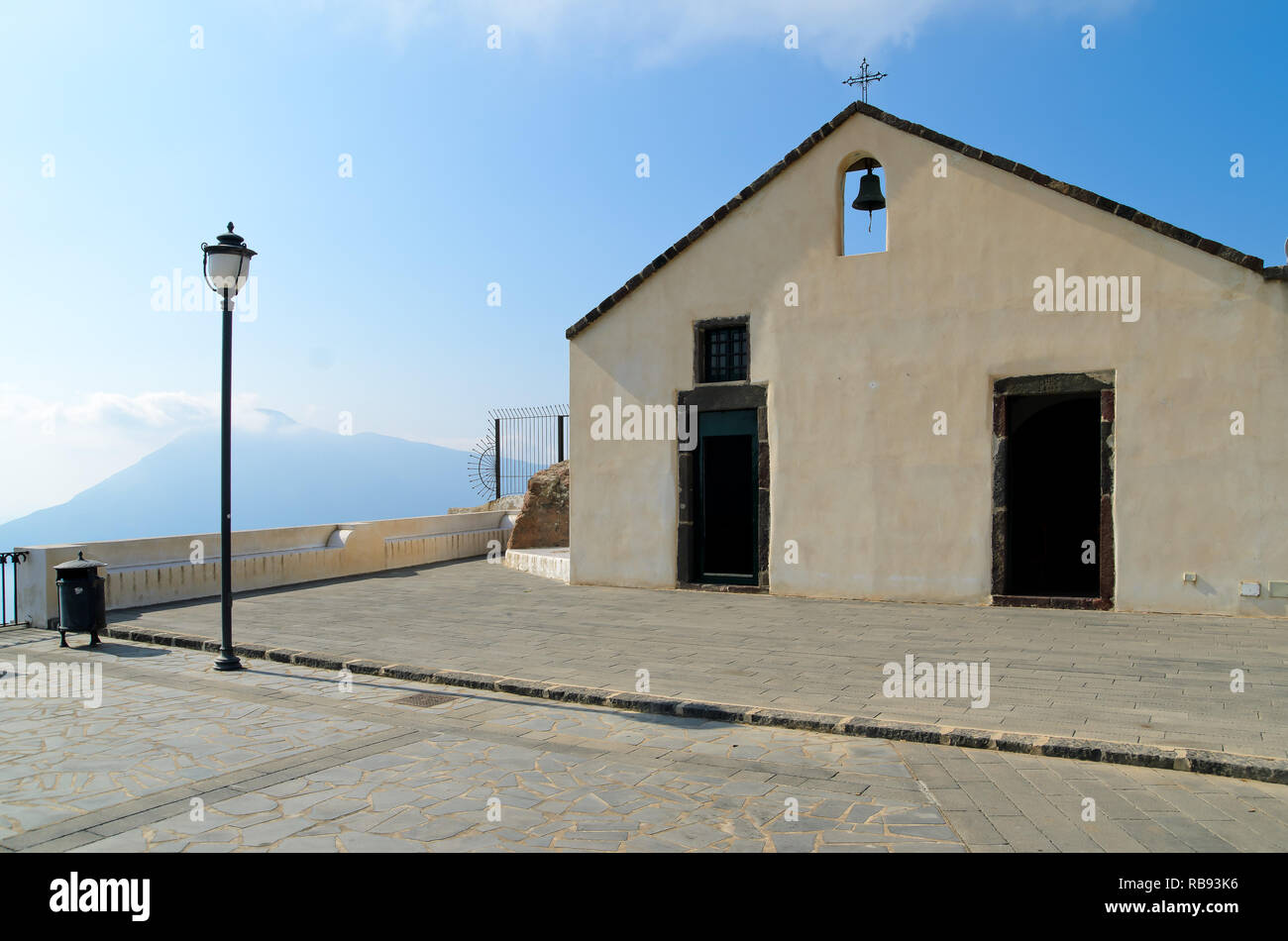 Sanctuary of the Holy Virgin, old church in Quattropani, Lipari, with ...