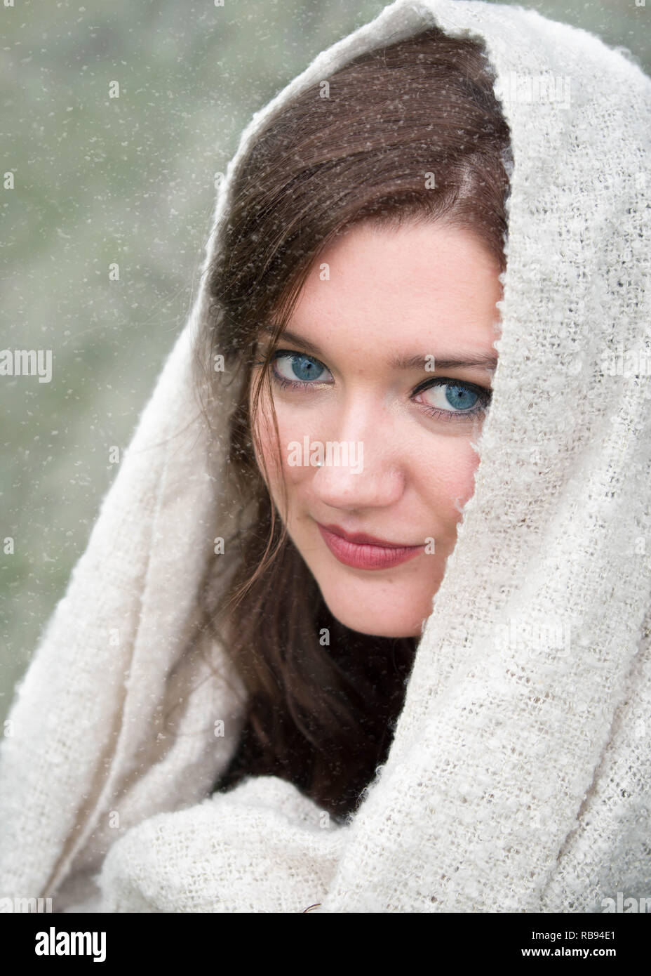 Black and White Covered Girl Stock Photo - Alamy