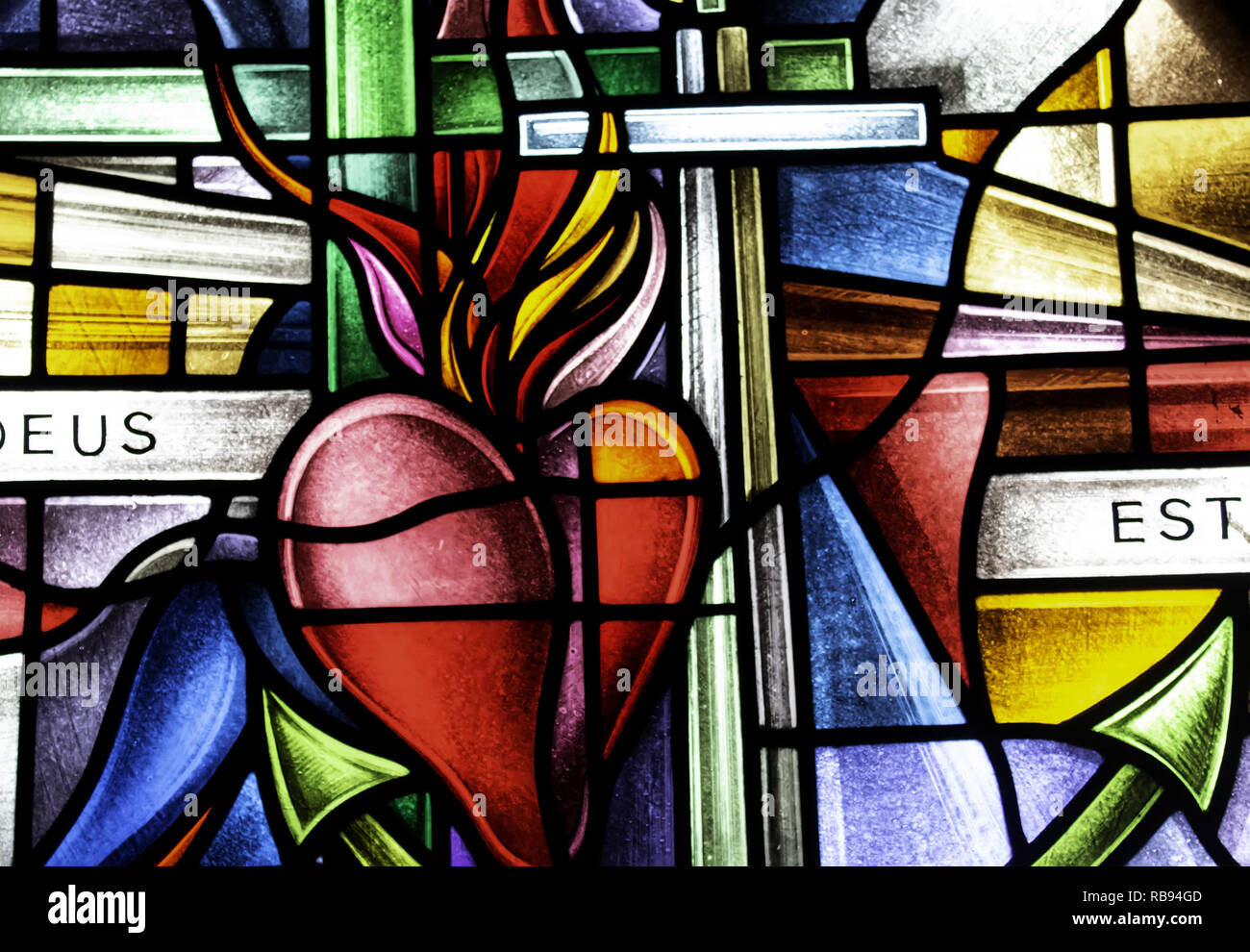 White church cross windows hi-res stock photography and images - Alamy