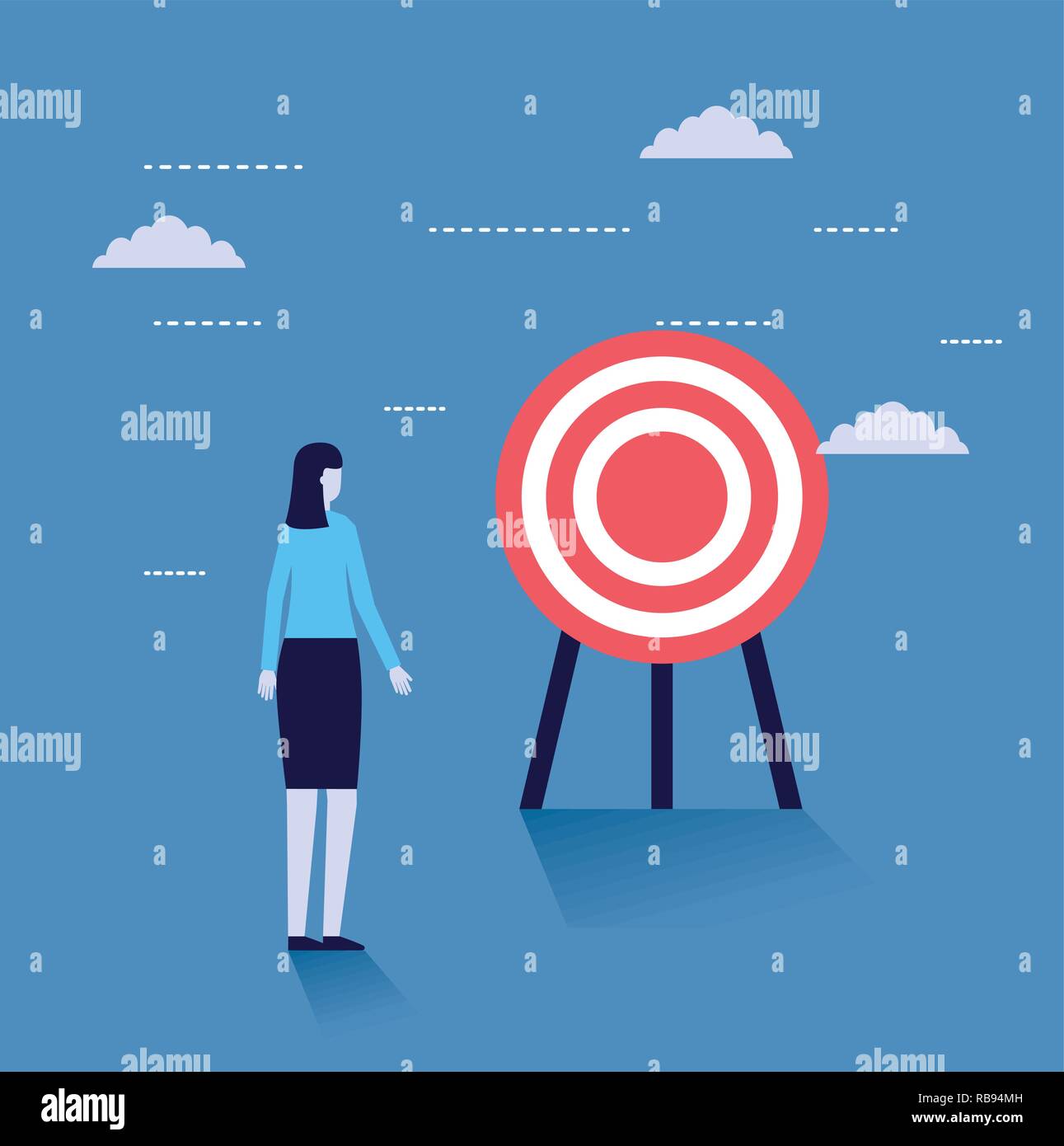 business woman with target Stock Vector Image & Art - Alamy