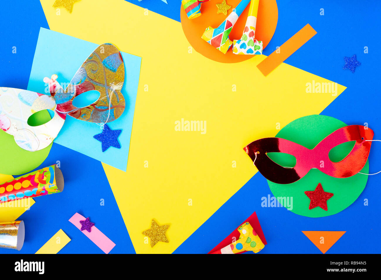 Colorful carnival abstract festival top view frame background Stock ...